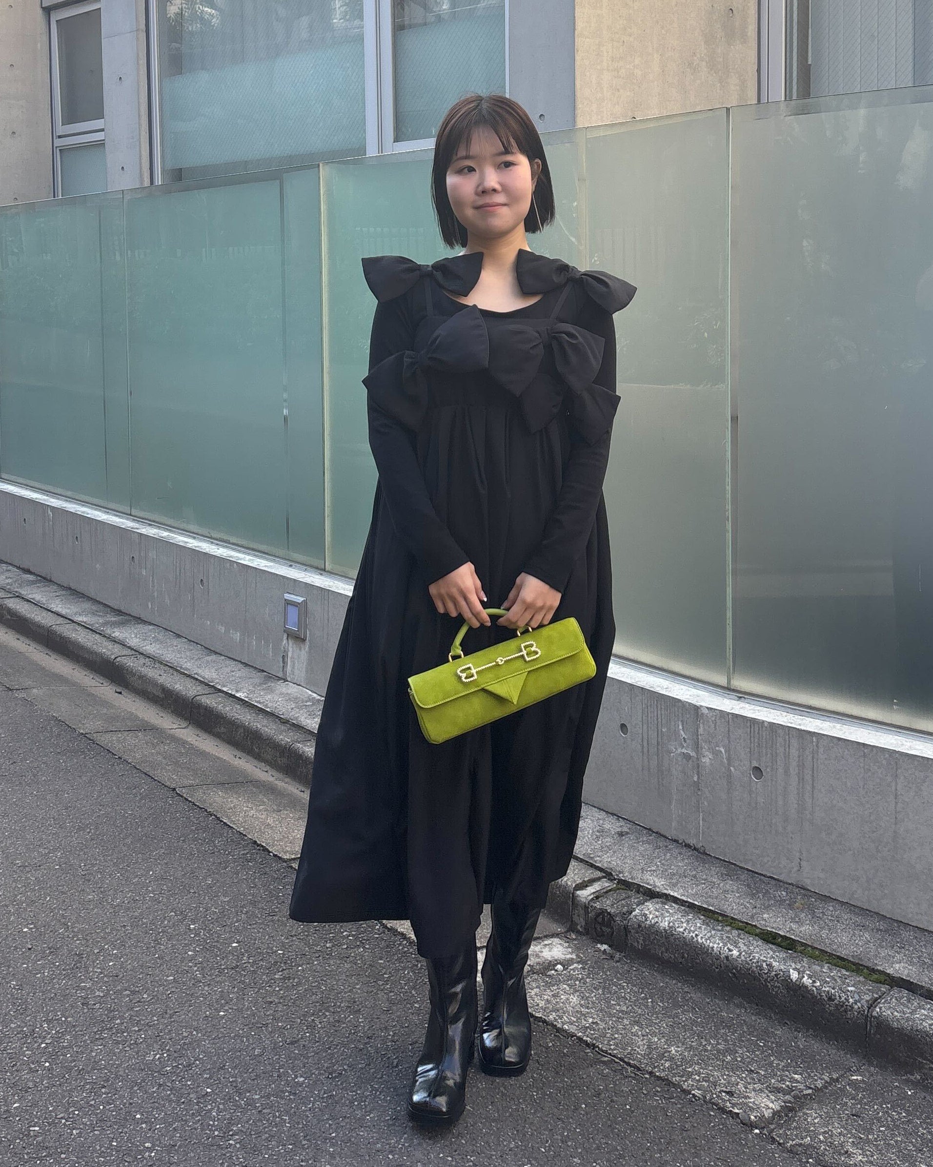 MONIQUE RIBBON DRESS/159cm/着用サイズF｜Bibiy.