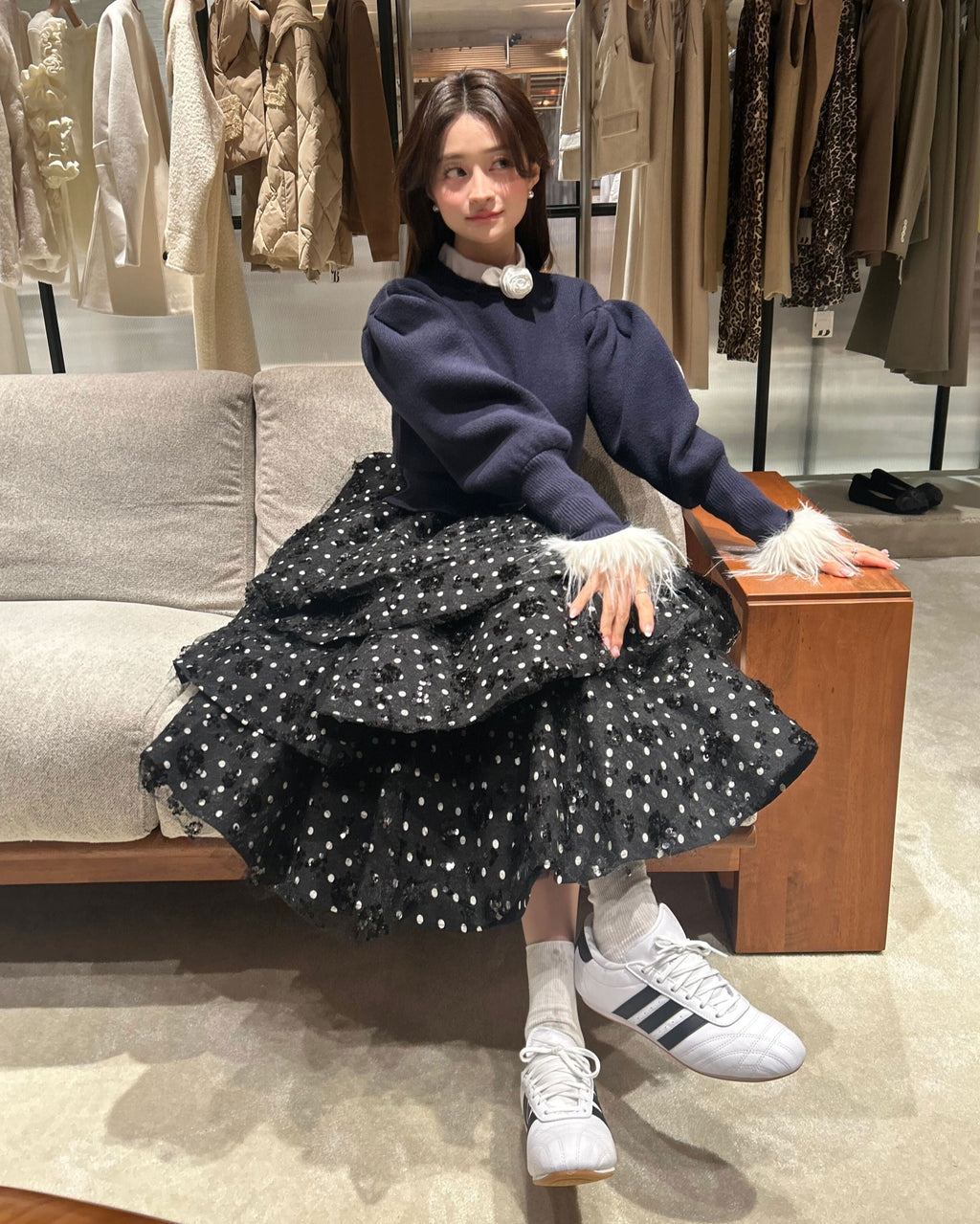 ADELE FUR KNIT/158cm/着用サイズF｜Bibiy.