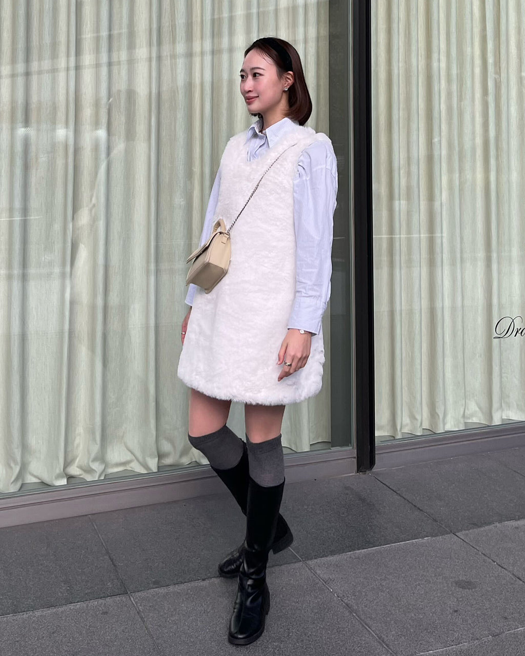 ADELE FUR DRESS/167cm/着用サイズF｜Bibiy.