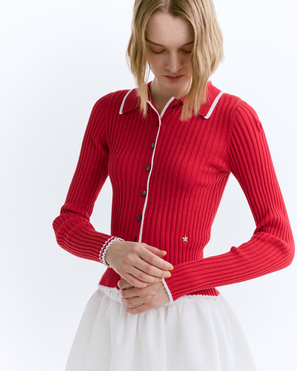 BIBIY. MADE | ANITA STAR CARDIGAN RED｜Bibiy.
