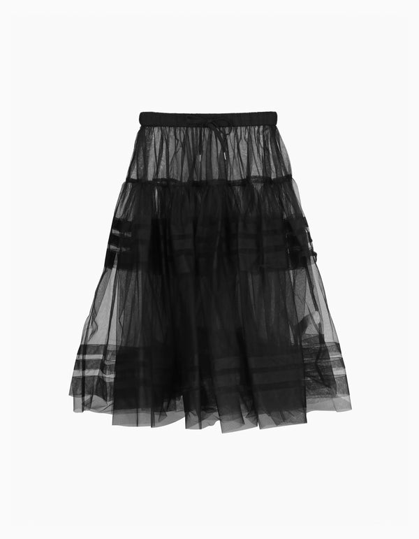 BIBIY. MADE | HARRIET TULLE SKIRT BLACK｜Bibiy.